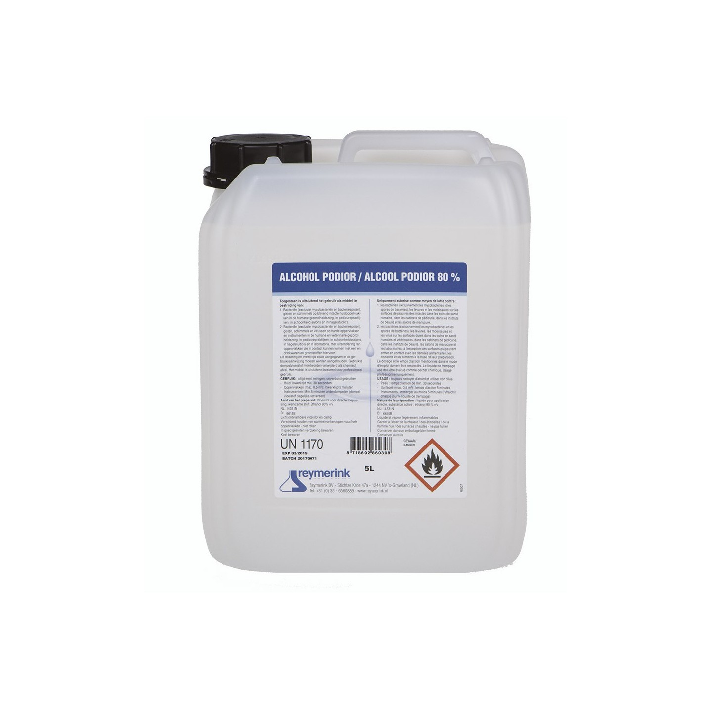 Alcohol 80 procent 5 Liter Can met schroefdop | Beautywaves